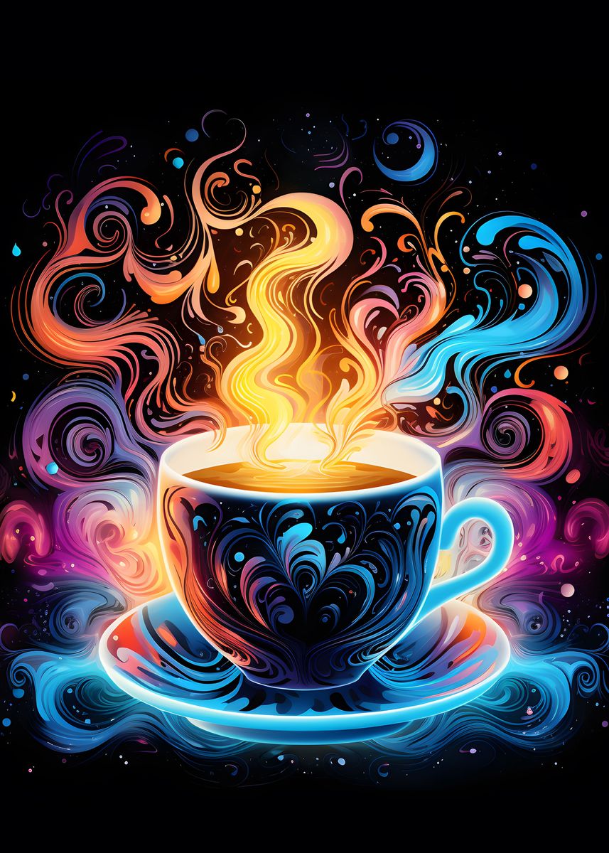 'Colorful Coffee' Poster, picture, metal print, paint by sofian rafyq ...