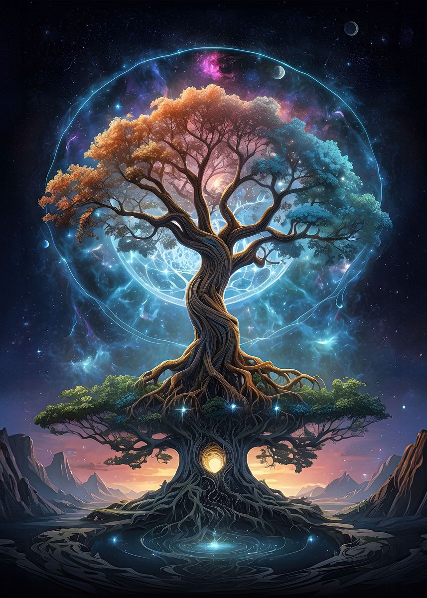'Cosmic Tree Of Life' Poster, picture, metal print, paint by Bowie ...