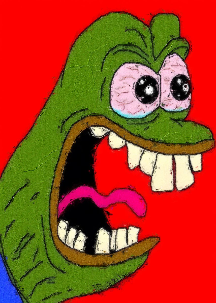 'Pepe the Frog Meme' Poster, picture, metal print, paint by Meme Daily ...