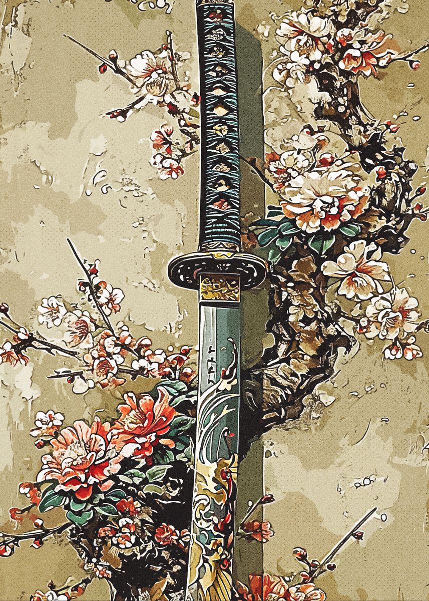 'Traditional Katana Art' Poster, picture, metal print, paint by Anin ...