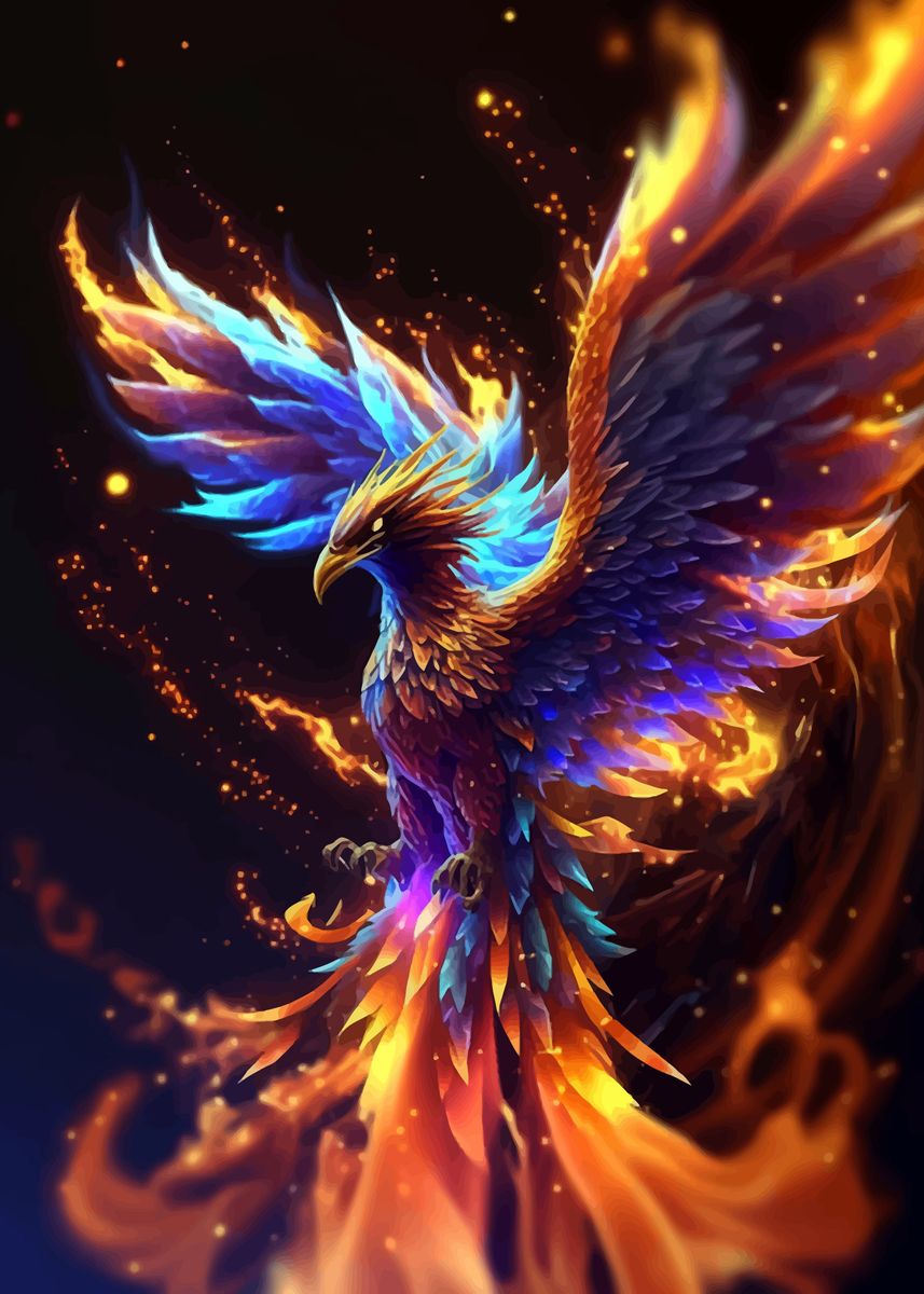 'Phoenix' Poster, picture, metal print, paint by Anhanh Store | Displate