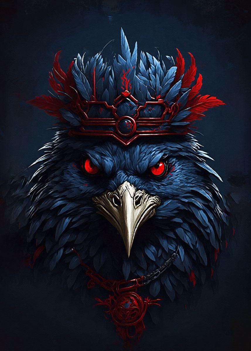 'The Crow King' Poster, picture, metal print, paint by Madooza | Displate