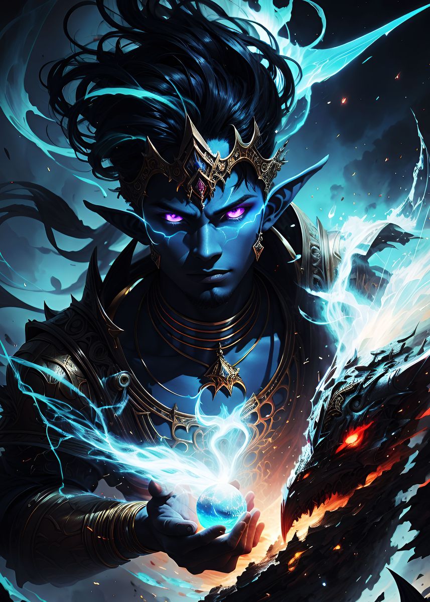 'Djinn God Thunder Poster' Poster, picture, metal print, paint by QTK ...