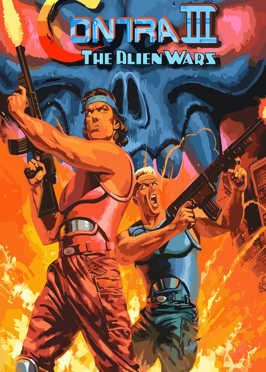 'contra game' Poster, picture, metal print, paint by mouna rudo | Displate