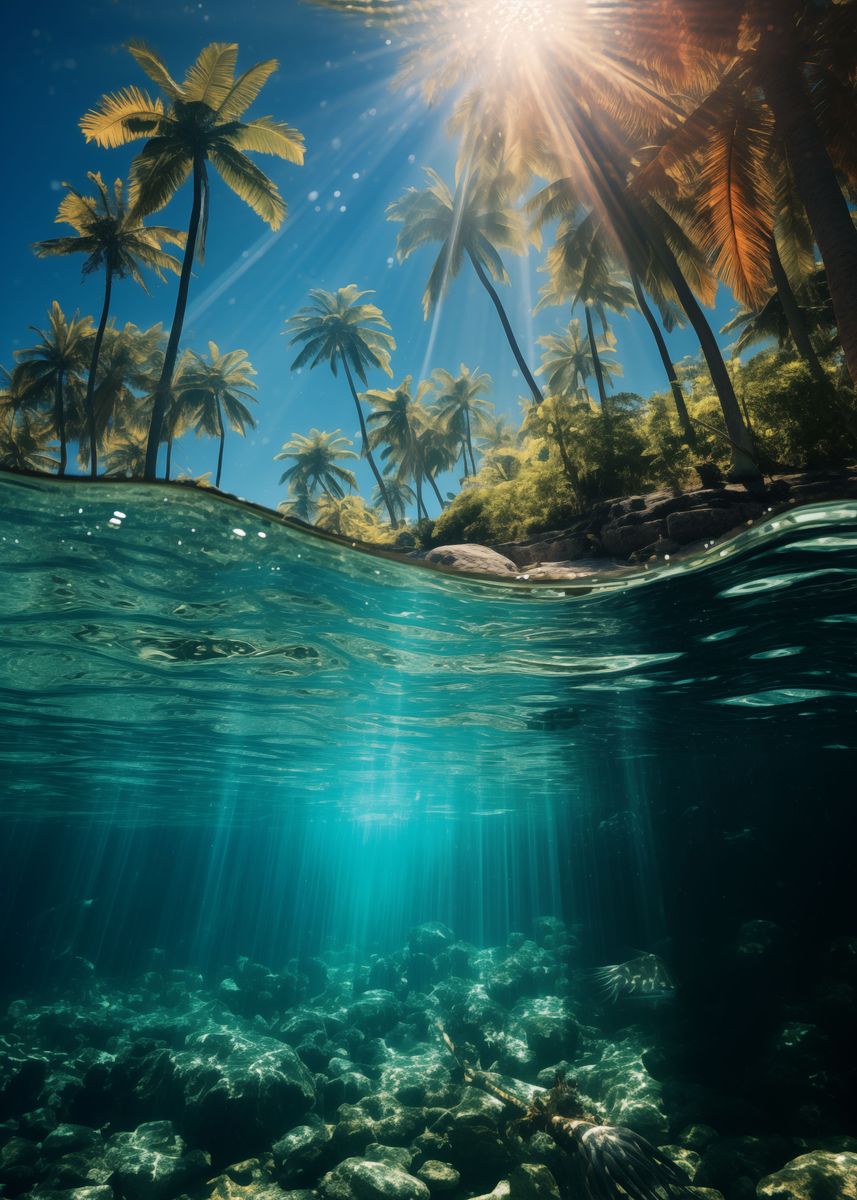 'Above and Under' Poster, picture, metal print, paint by Adam | Displate