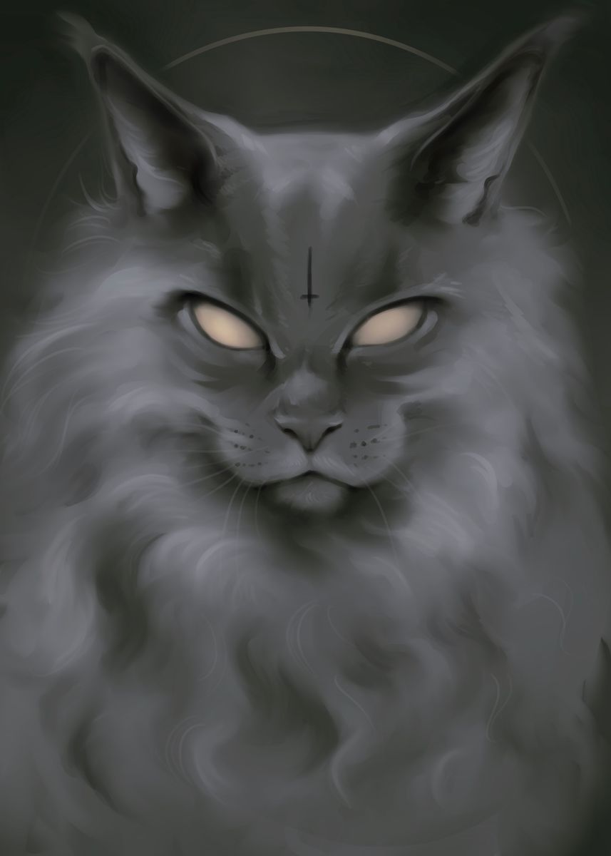'cats dark art' Poster, picture, metal print, paint by Mousely Mousely ...