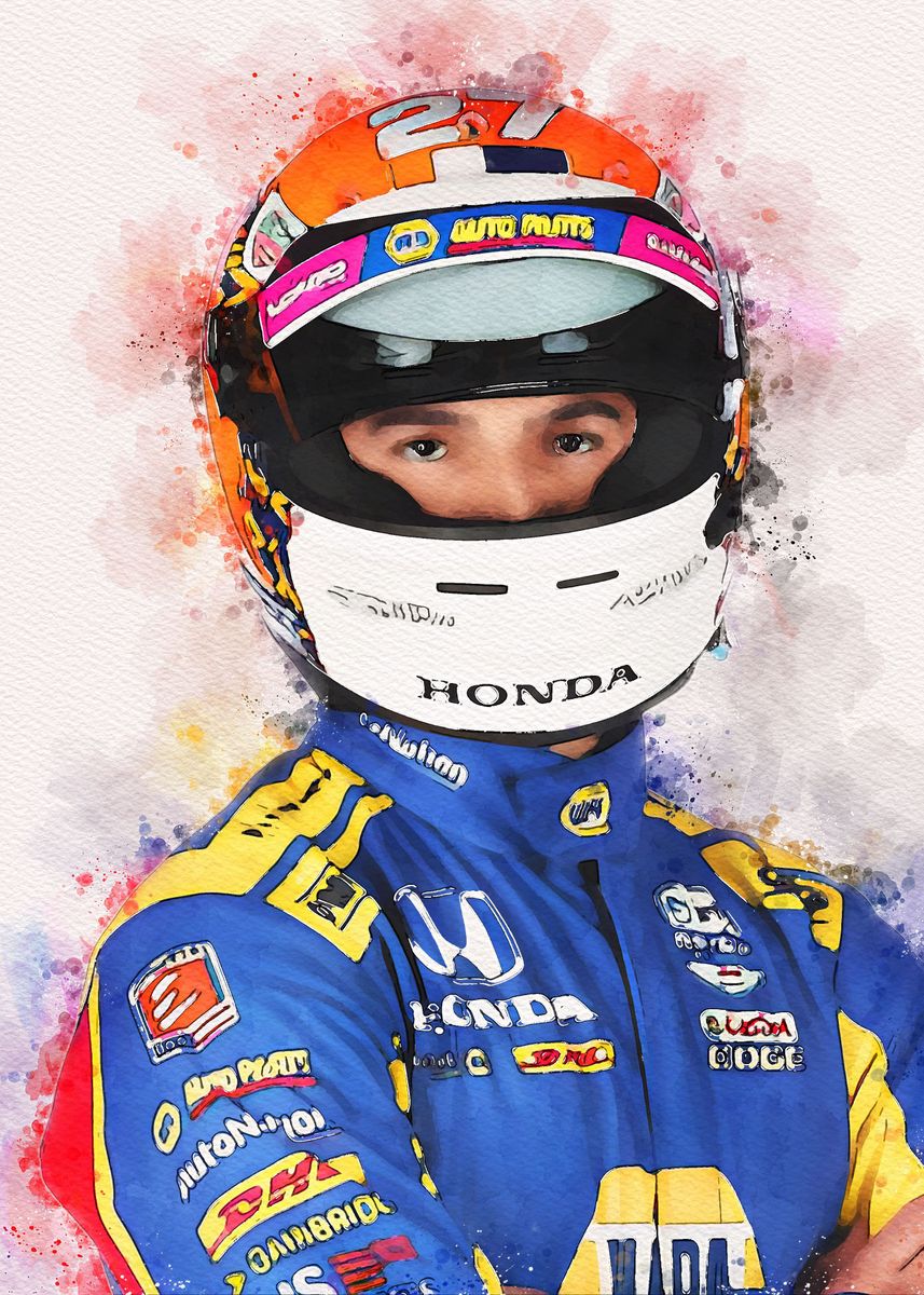 'Alexander Rossi Driver' Poster, picture, metal print, paint by Elvira ...