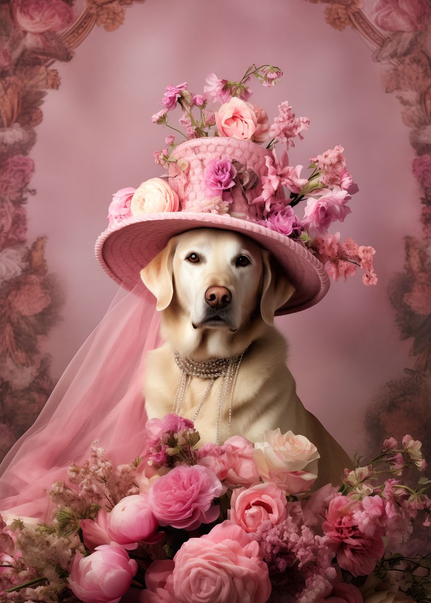 'Pink Labrador lady' Poster, picture, metal print, paint by PetsArt ...