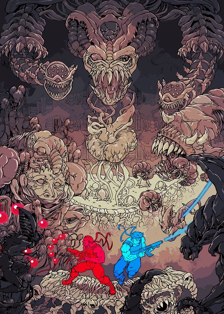 'contra game' Poster, picture, metal print, paint by mouna rudo | Displate