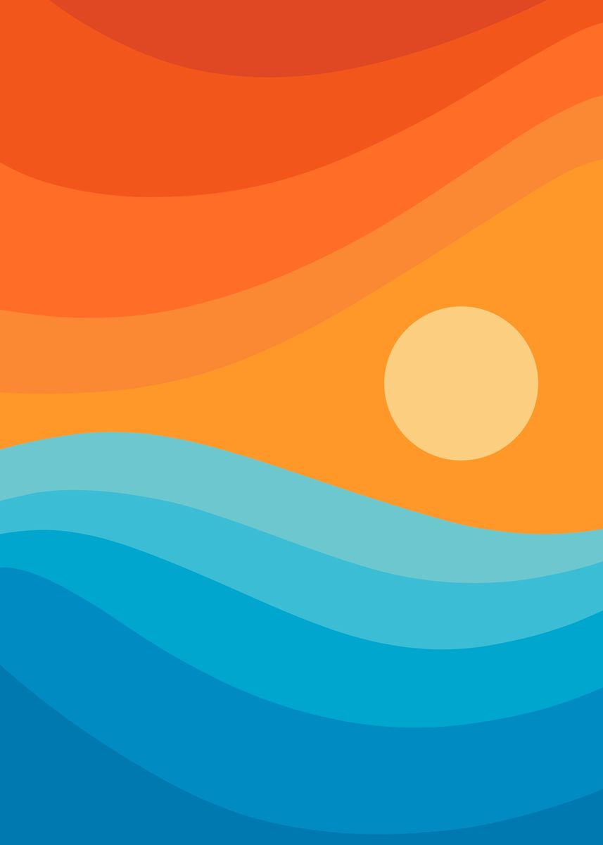 'Bold orange sunset' Poster, picture, metal print, paint by Biopic ...