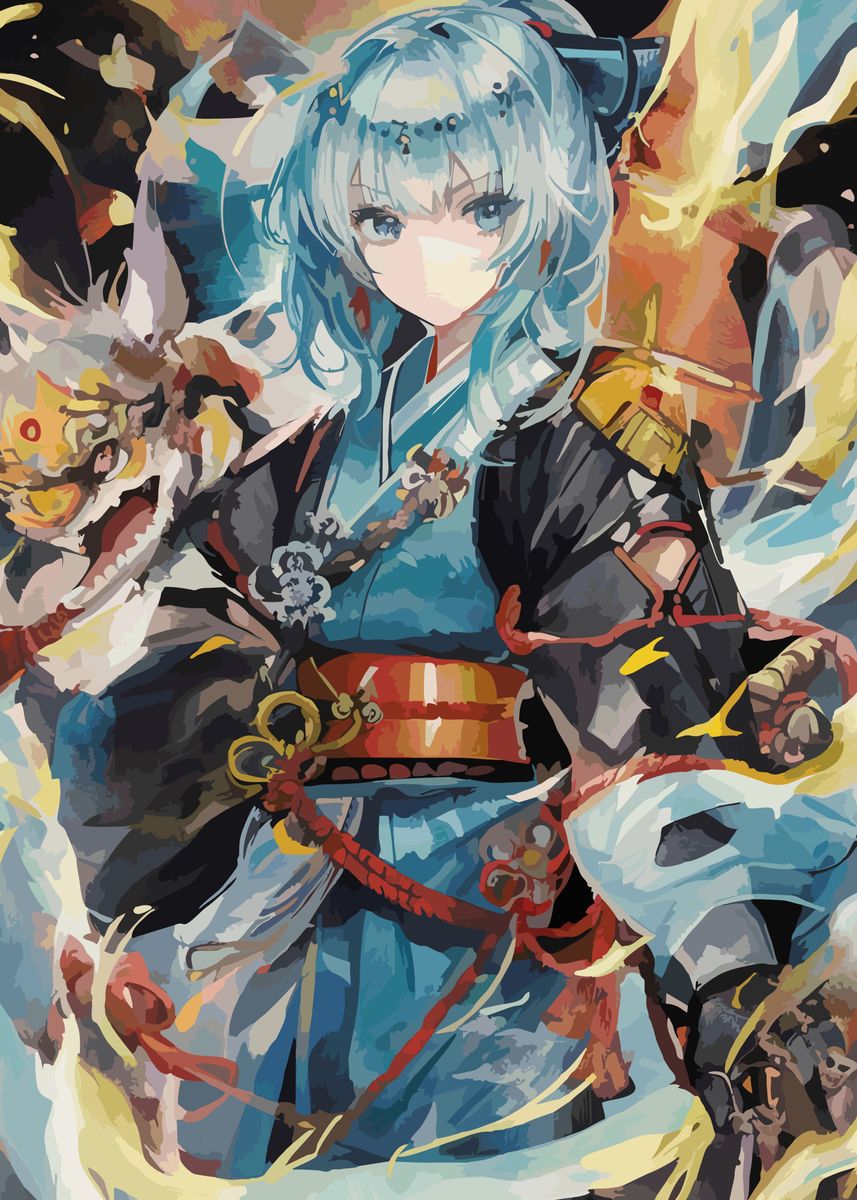 'Female Samurai Warrior' Poster, picture, metal print, paint by upaupe ...