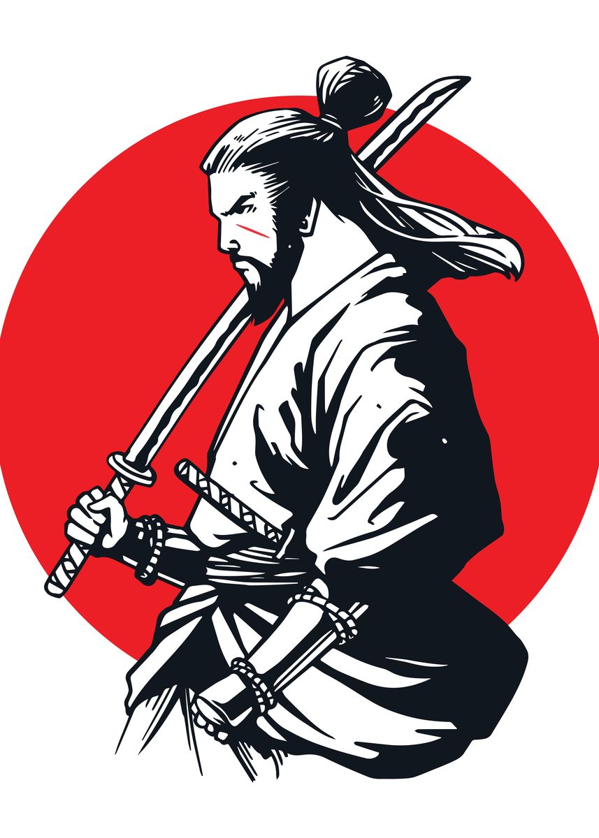 'The Samurai with a Scar' Poster, picture, metal print, paint by Lestat ...