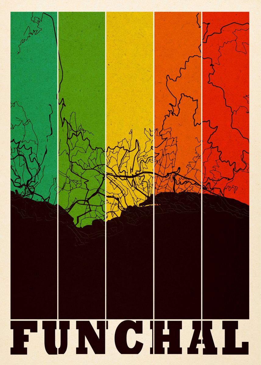 'Funchal Portugal' Poster, picture, metal print, paint by Ryan Proffitt ...