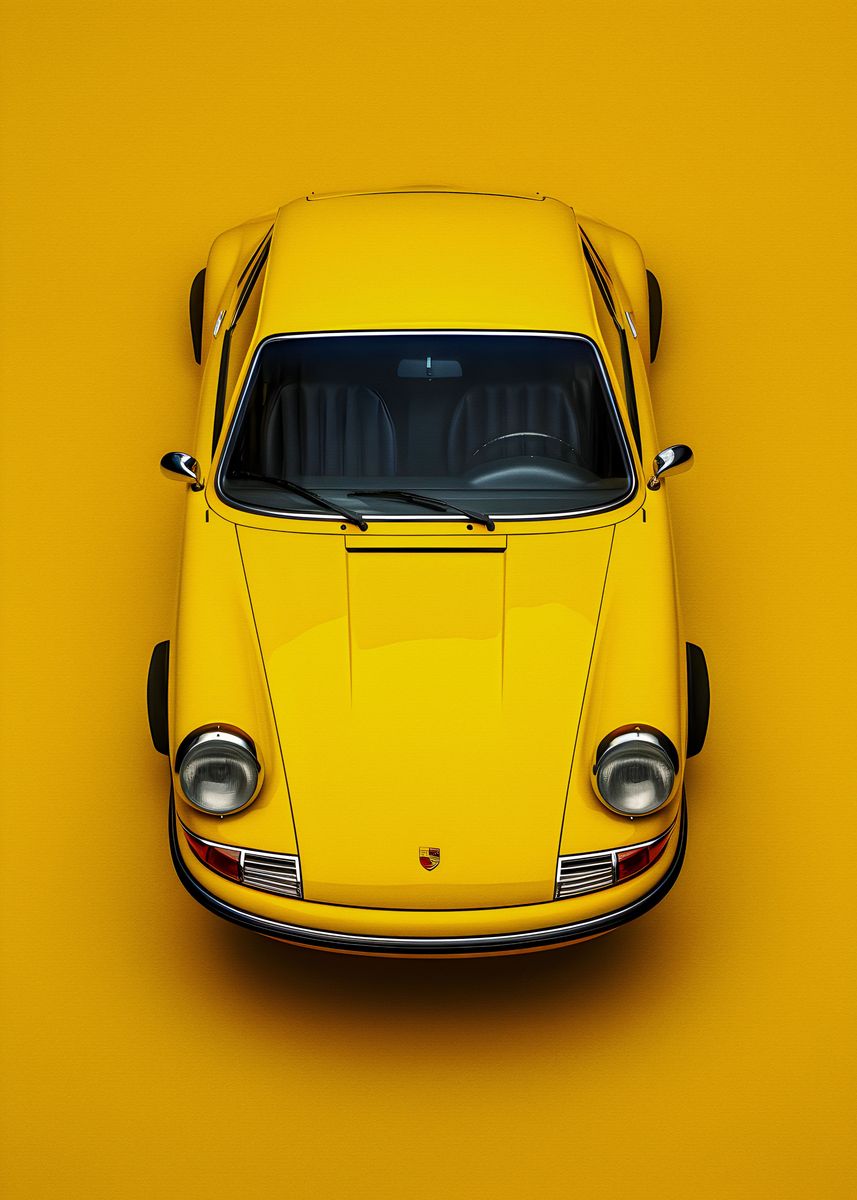 'Amazing Yellow car Classic' Poster, picture, metal print, paint by ...