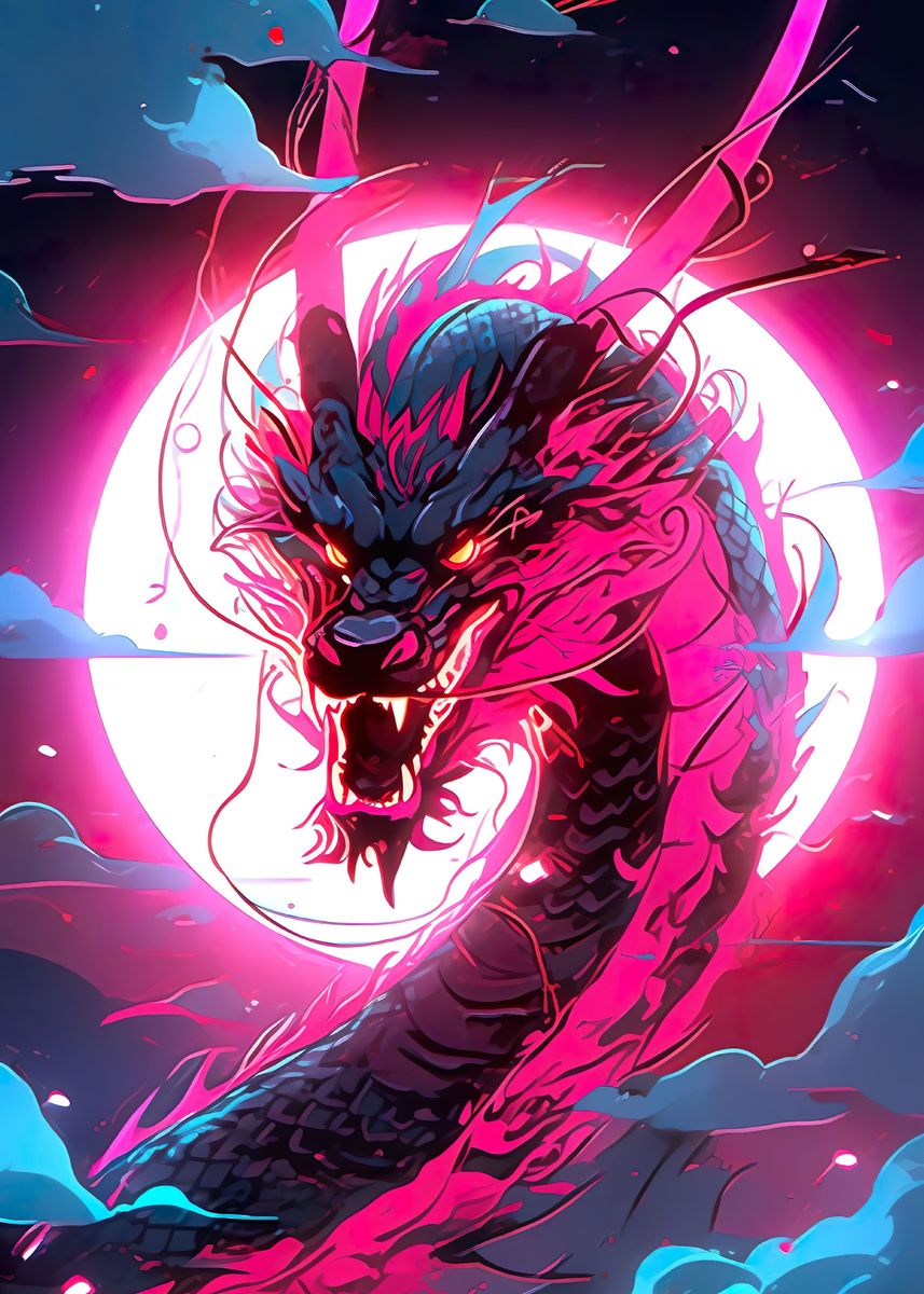 'beautiful Chinese dragon' Poster, picture, metal print, paint by OMEGA ...