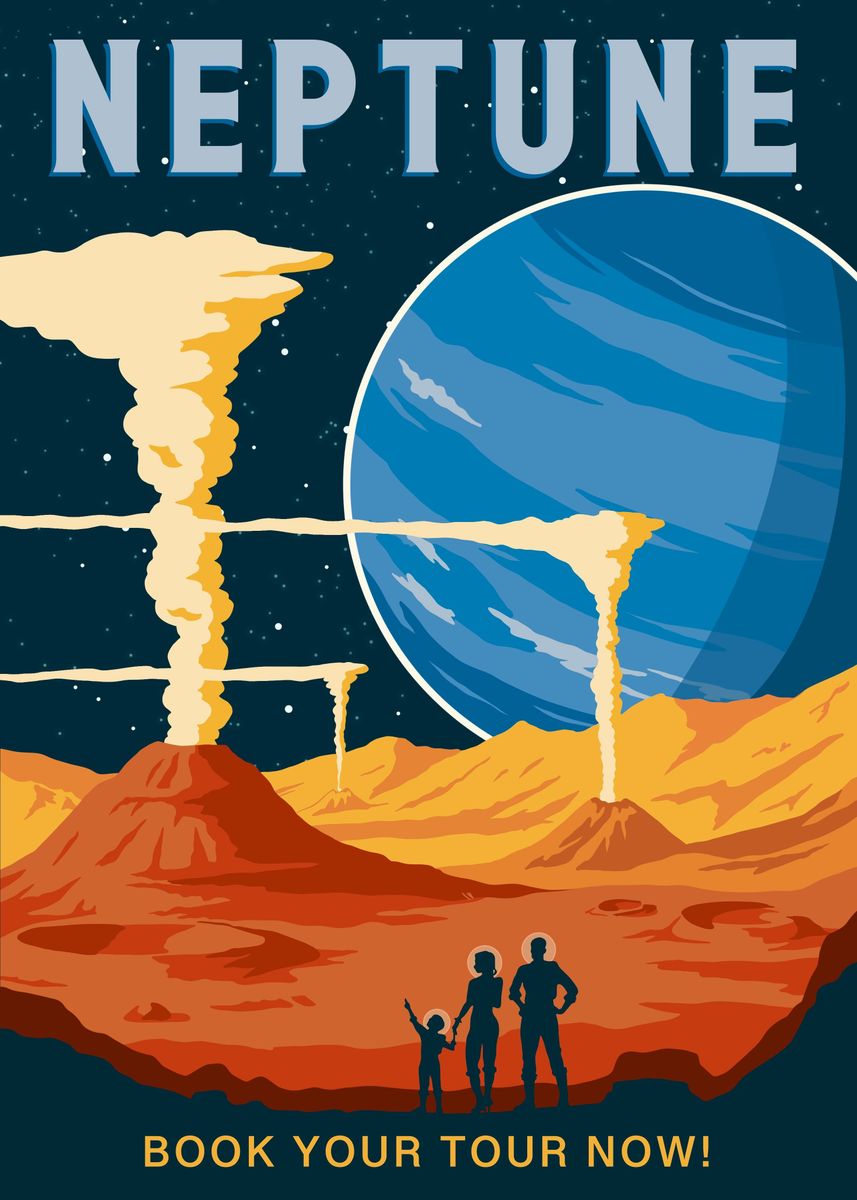 'Neptune' Poster, picture, metal print, paint by Selja Cute | Displate