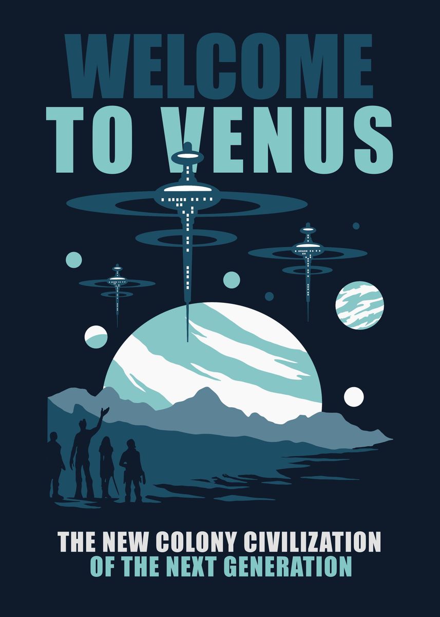 'Explore venus' Poster, picture, metal print, paint by Selja Cute ...