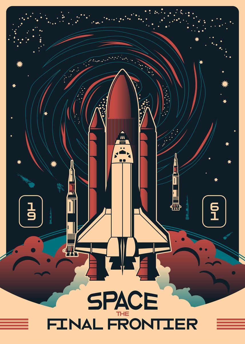 'spacecraft' Poster, picture, metal print, paint by Selja Cute | Displate