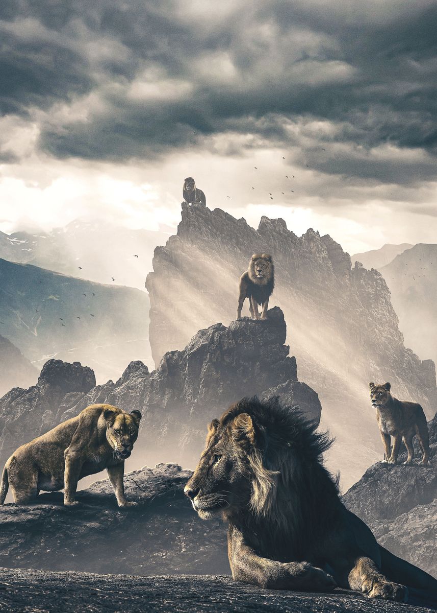 'Pride Rock' Poster, picture, metal print, paint by Adam Cousins | Displate