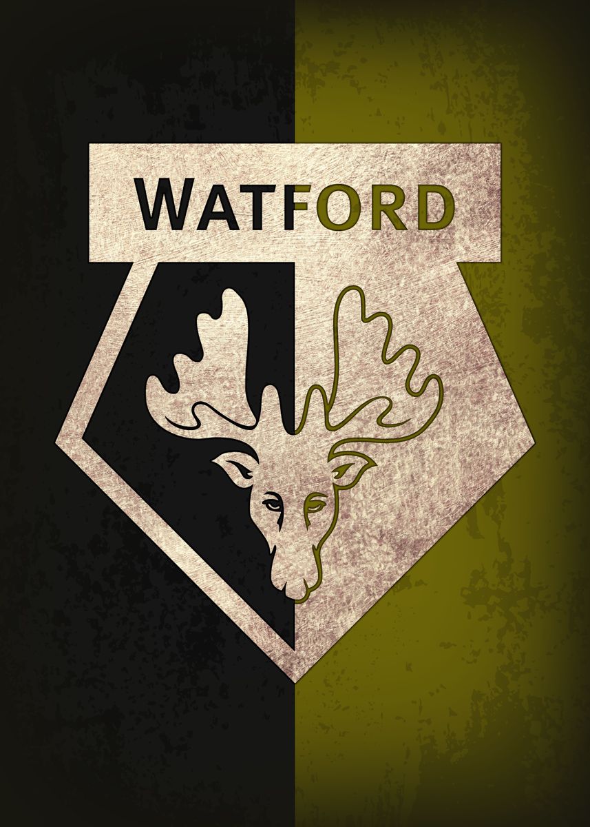 'Watford FC' Poster, picture, metal print, paint by Plasse Pete | Displate