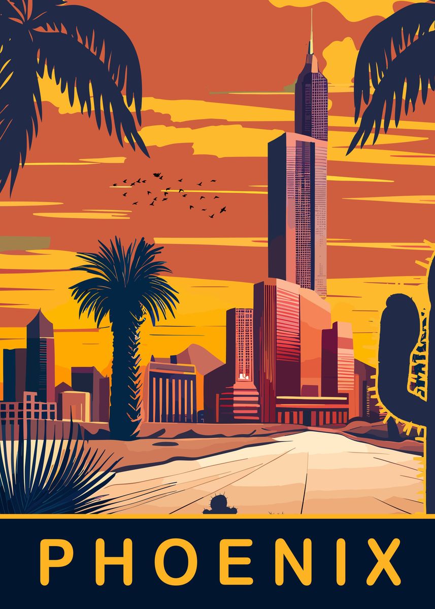 'Phoenix' Poster, picture, metal print, paint by Long Shot | Displate