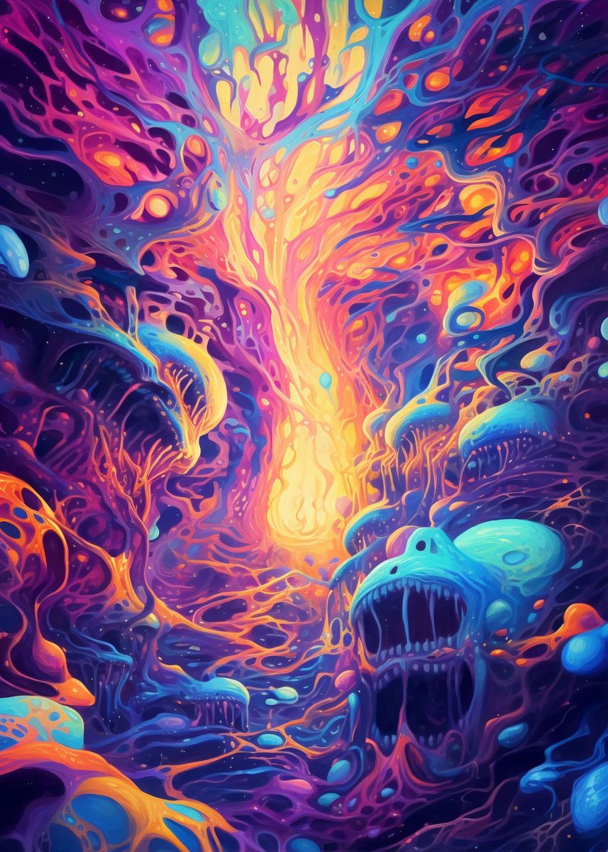 'Psychedelic intense trip' Poster, picture, metal print, paint by ...