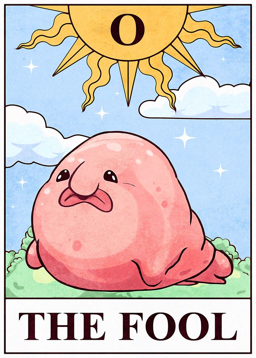 'Blobfish Tarot Card' Poster, picture, metal print, paint by ...