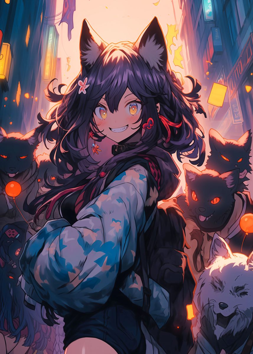 'Anime girl' Poster, picture, metal print, paint by Hako | Displate