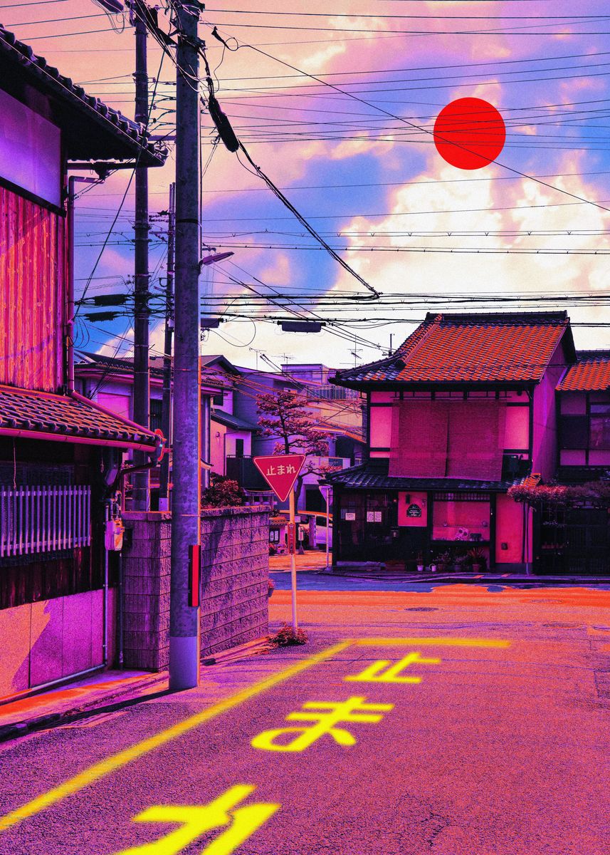 'Vaporwave Kyoto' Poster, picture, metal print, paint by Visions of ...
