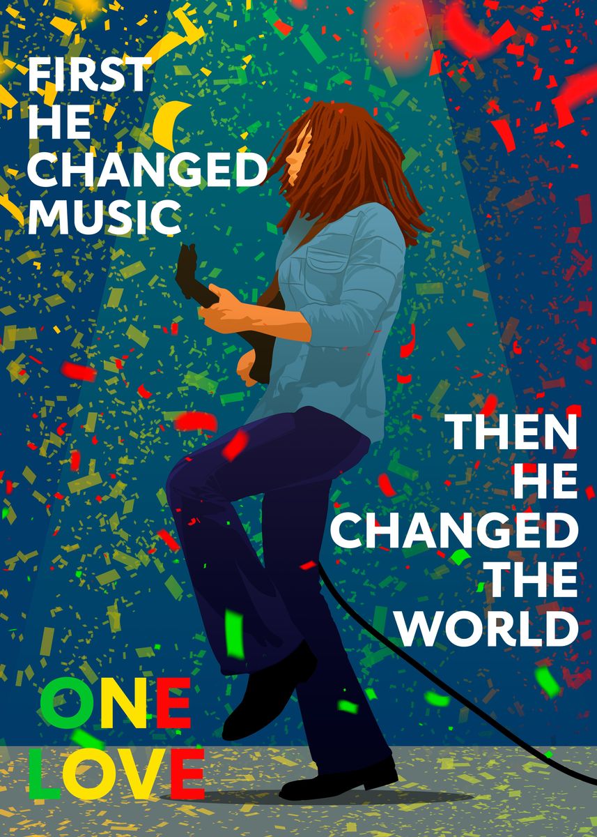 'bob marley one love' Poster, picture, metal print, paint by geeks ...