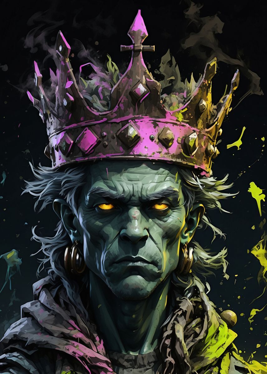 'king crown' Poster, picture, metal print, paint by Green Goblin | Displate