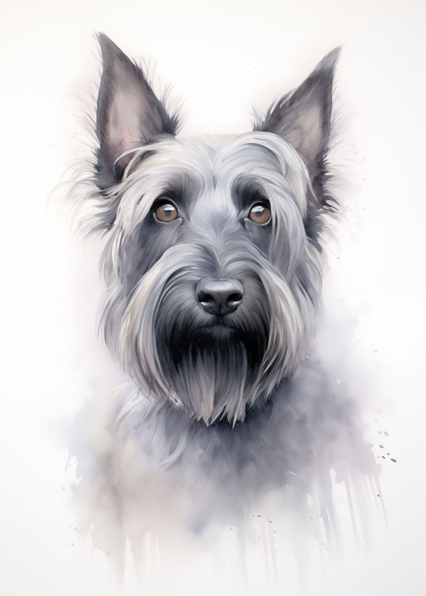'Scottish terrier painting' Poster, picture, metal print, paint by Mappingz | Displate