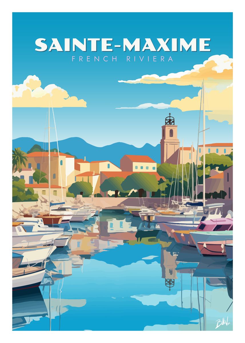 'Sainte Maxime' Poster, picture, metal print, paint by BelleVue Travel ...