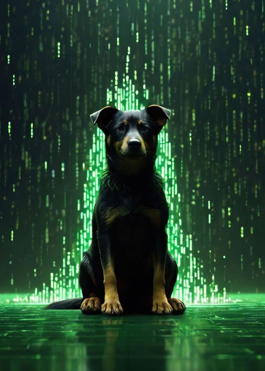 'Matrix Dog Portrait ' Poster, picture, metal print, paint by Wiski ...