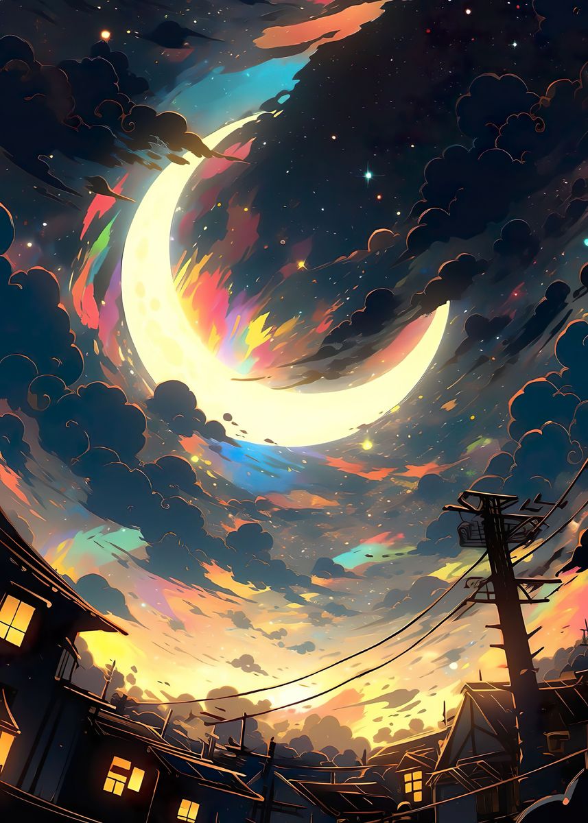 'Starry night painting' Poster, picture, metal print, paint by OMEGA ...