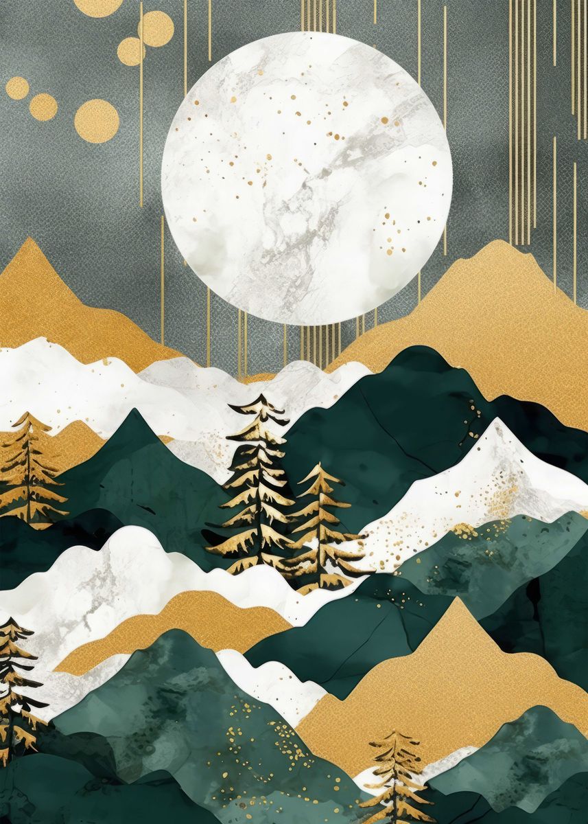 'Abstract Gold Decor' Poster, picture, metal print, paint by Morgan Yon ...