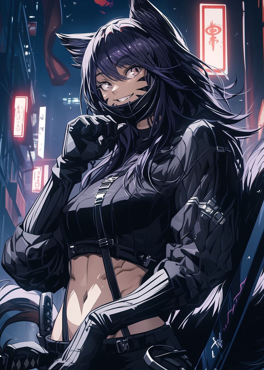 'Cyberninja' Poster, picture, metal print, paint by Hako | Displate