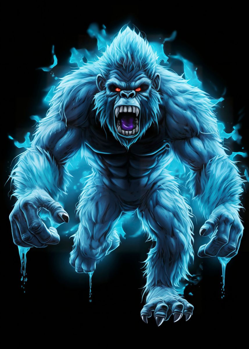 'Ice Rage Ape' Poster, picture, metal print, paint by Scott Prokop ...