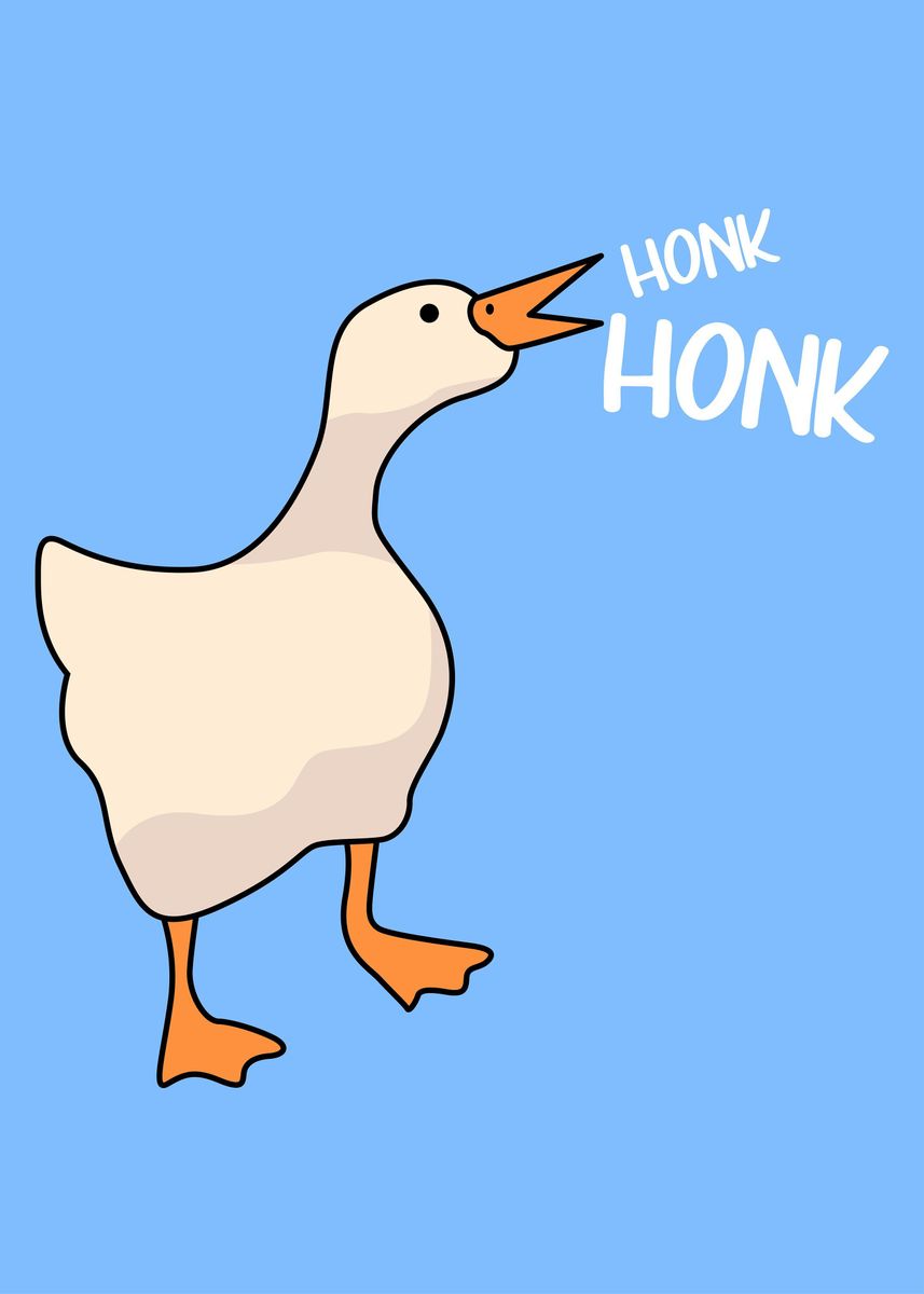 'Honk Duck Funny' Poster, picture, metal print, paint by Deni Firkins ...
