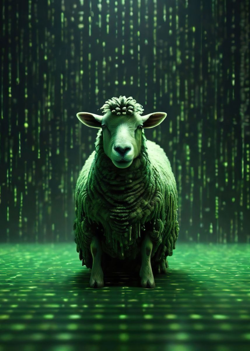 'Matrix Sheep Portrait ' Poster, picture, metal print, paint by Wiski ...