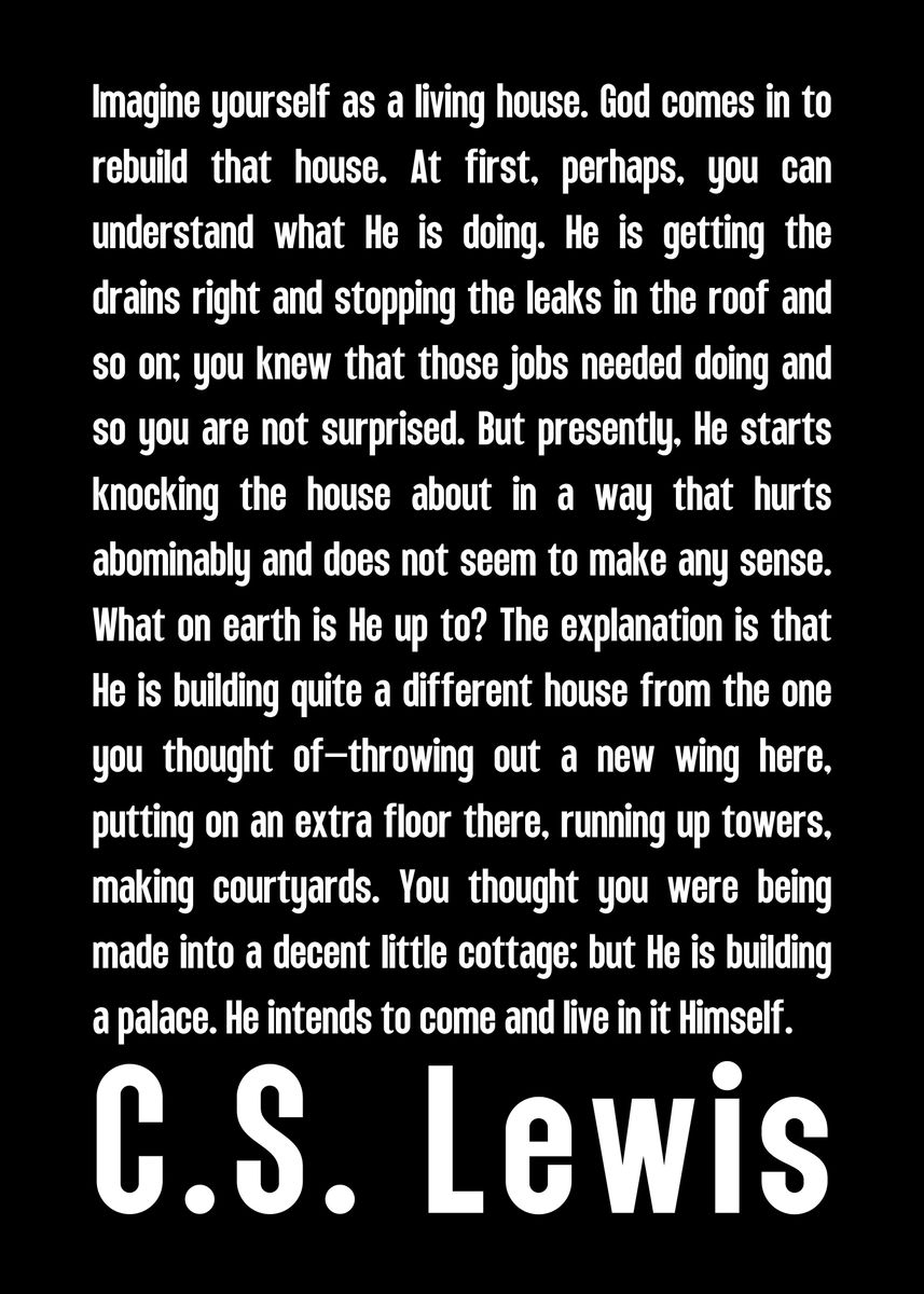 'CS Lewis Quote' Poster, picture, metal print, paint by Nae | Displate