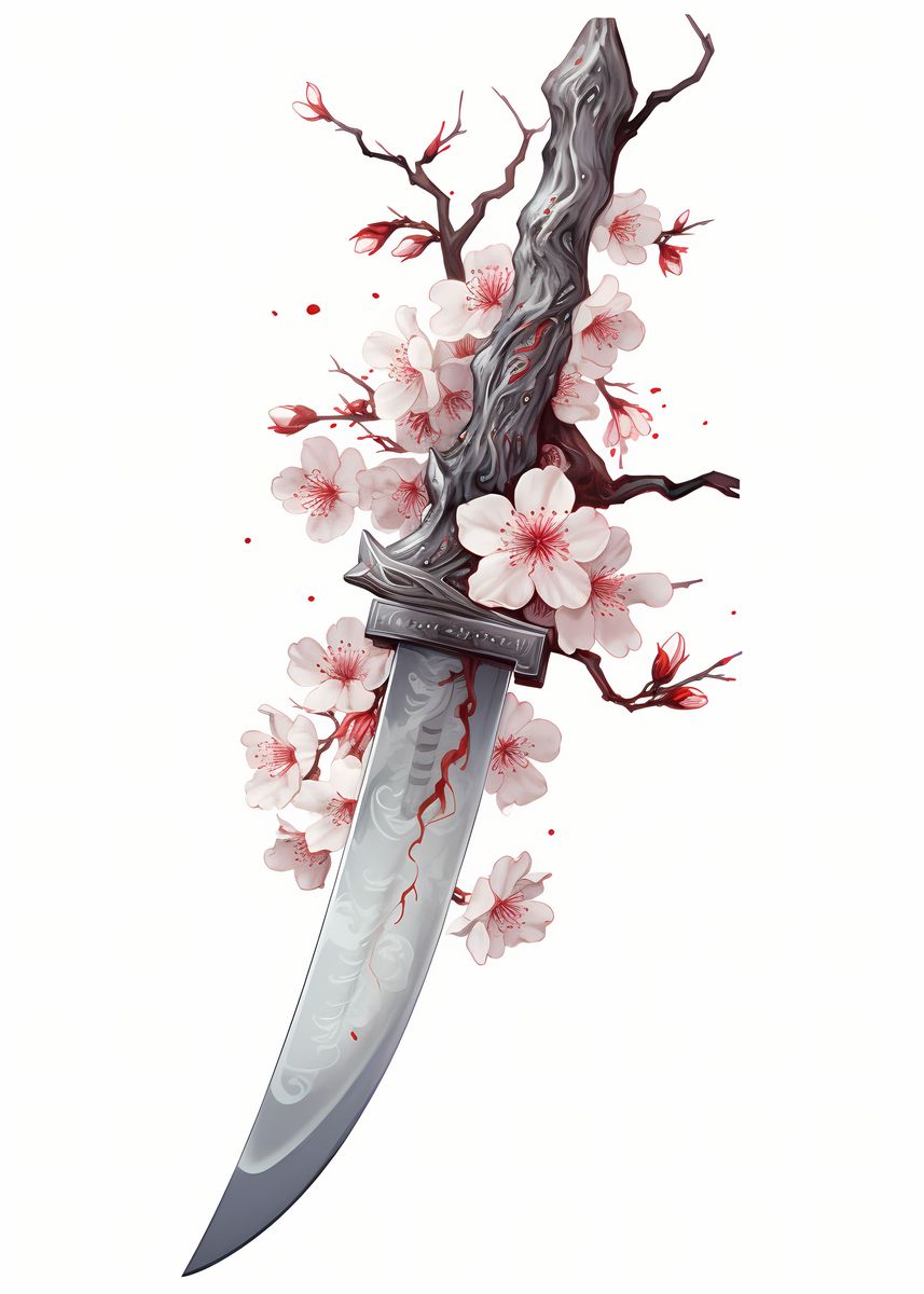 'Cherry Blossom Weapon' Poster, picture, metal print, paint by Danan ...