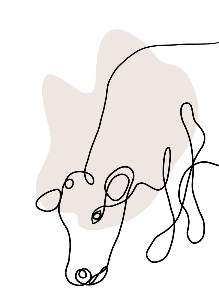 'Line Art Cow Boho' Poster, picture, metal print, paint by Eline | Displate