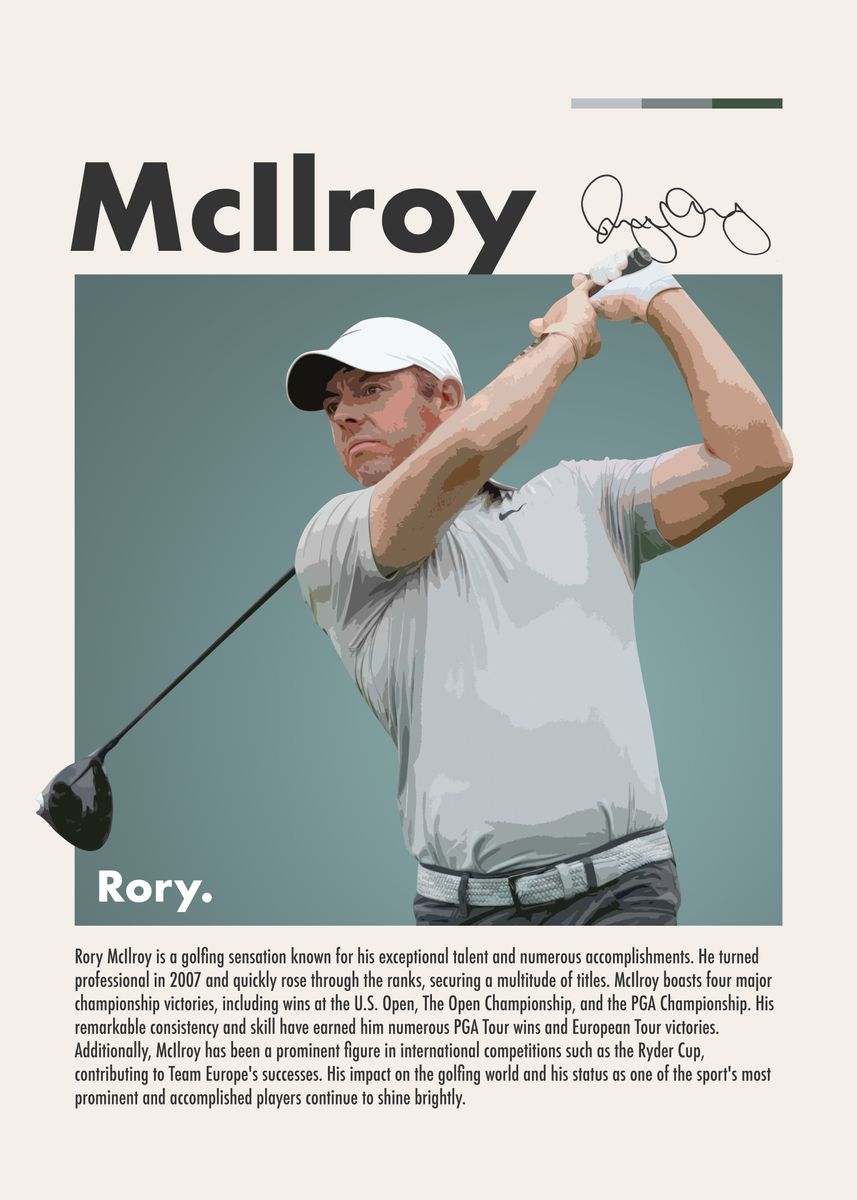 'Rory MclIroy' Poster, picture, metal print, paint by Full Throttle Art ...
