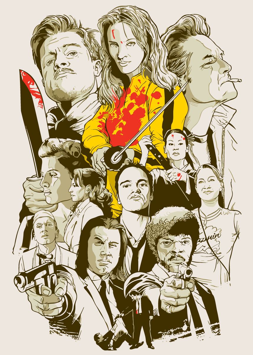 'Quentin Tarantino Movies' Poster, picture, metal print, paint by ...