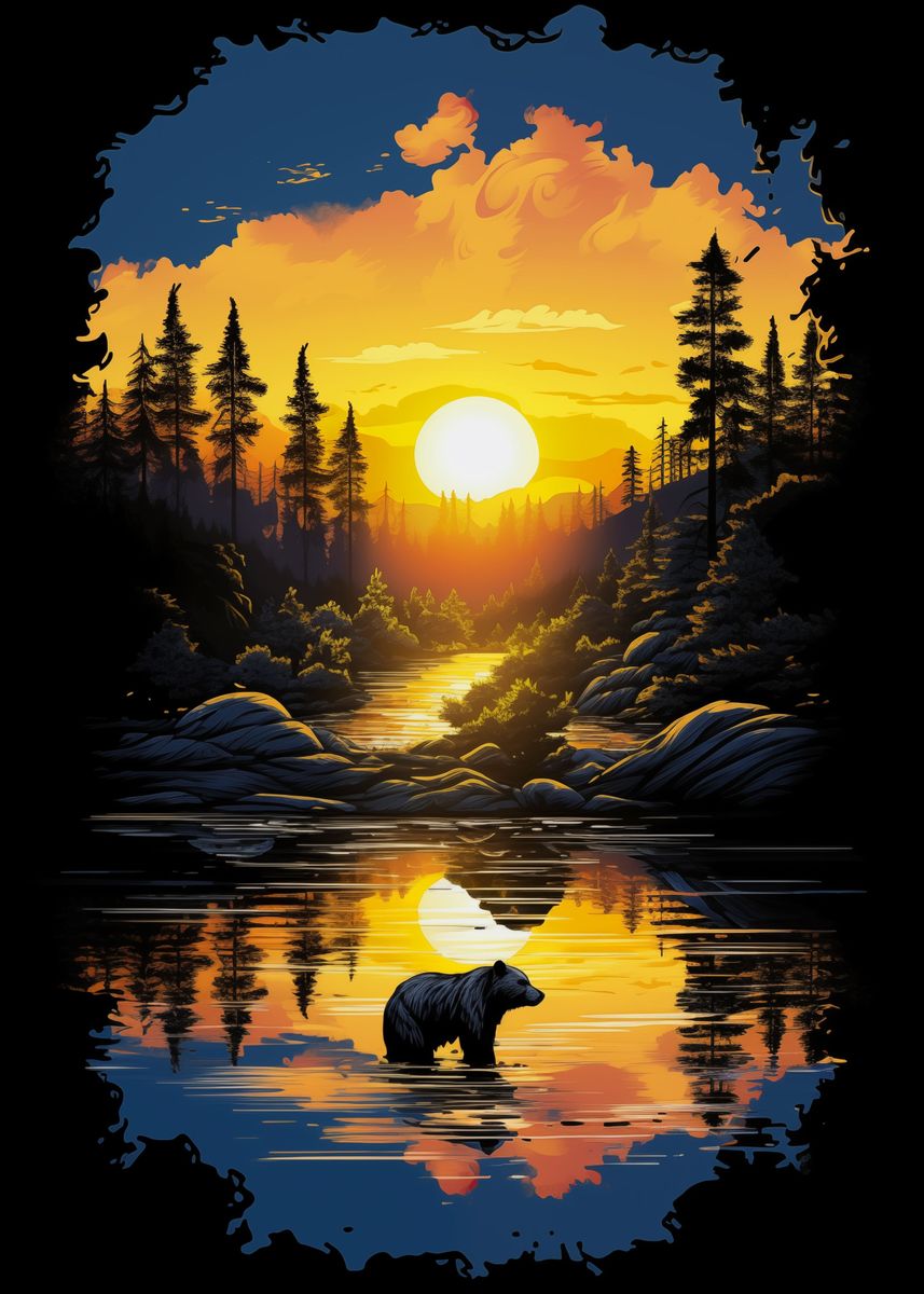 'Bear Painting Art' Poster, picture, metal print, paint by Hanabi ...