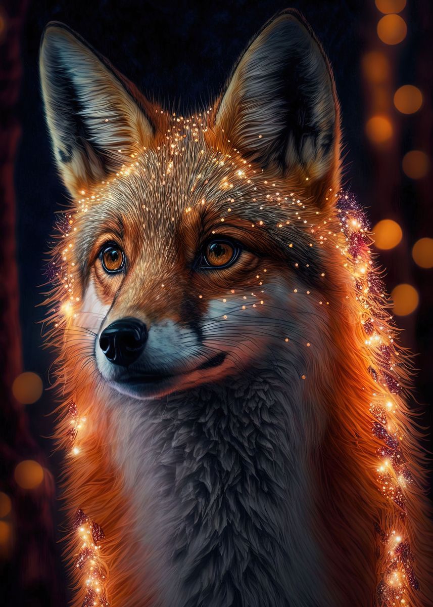 'Fox Lighting' Poster, picture, metal print, paint by NapArt | Displate
