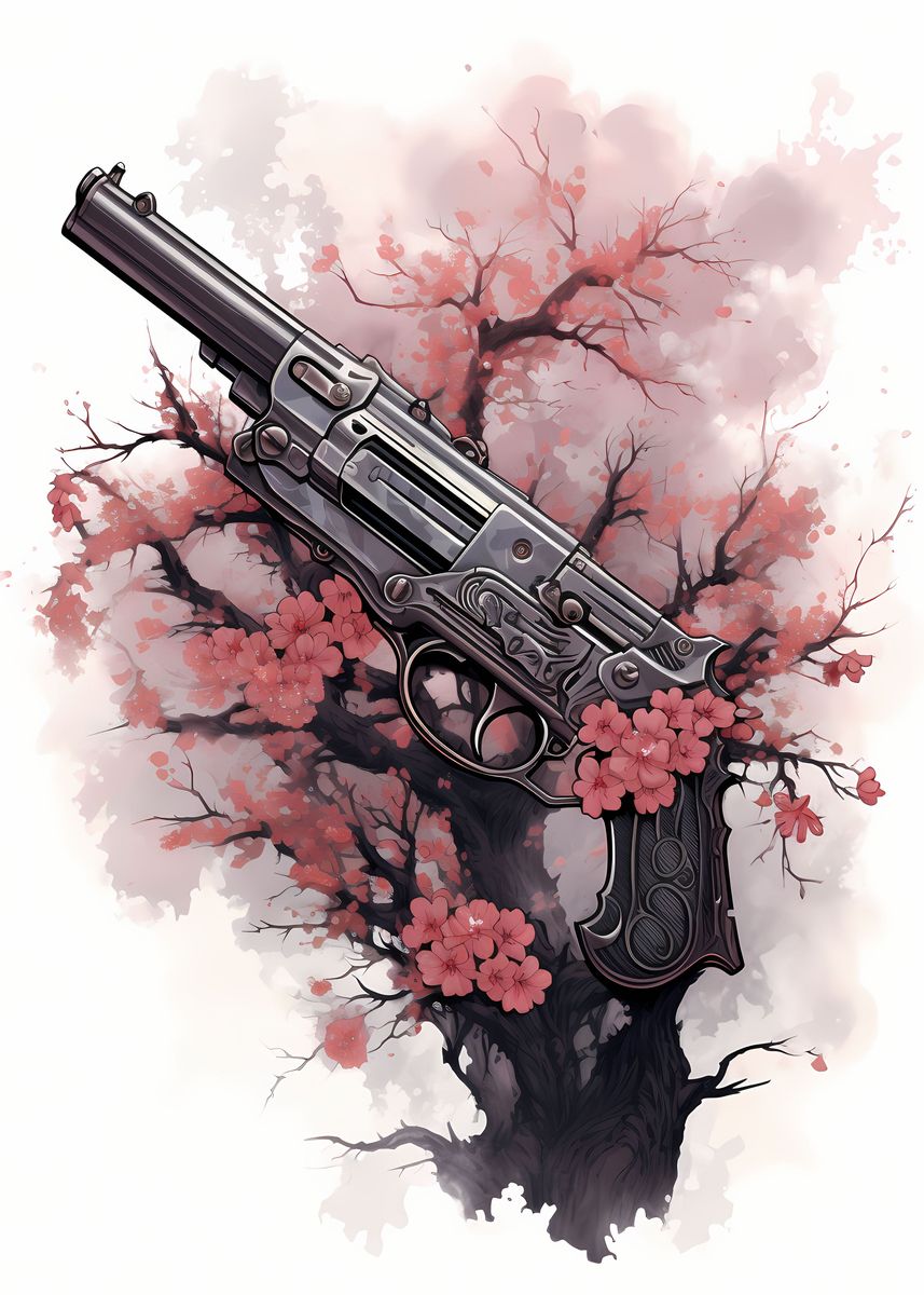 'Cherry Blossom Weapon' Poster, picture, metal print, paint by Danan ...