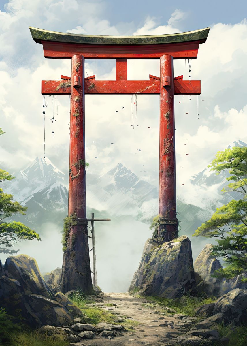 'Japanese Torii Gate' Poster, picture, metal print, paint by Senja ...