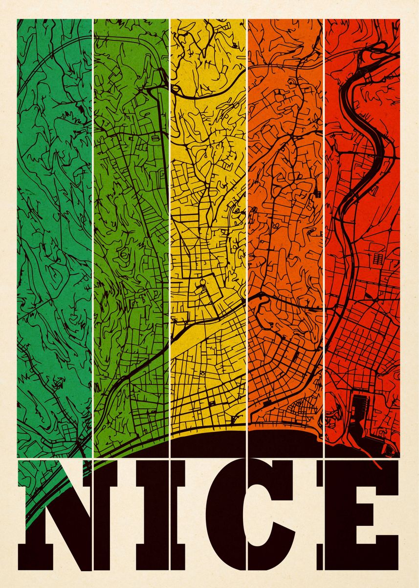 'Nice France' Poster, picture, metal print, paint by Ryan Proffitt ...